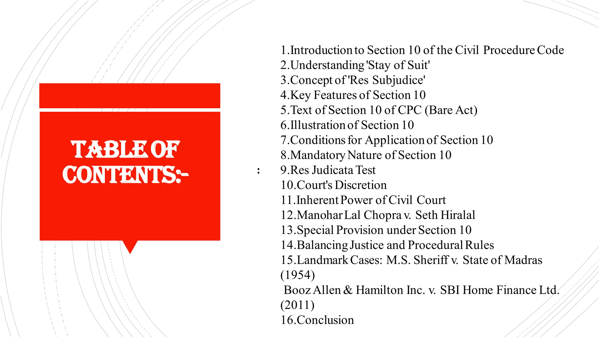 Res subjudice: Stay of Suit :- Section 10 C. P. C | PDF