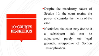 Res subjudice: Stay of Suit :- Section 10 C. P. C | PDF
