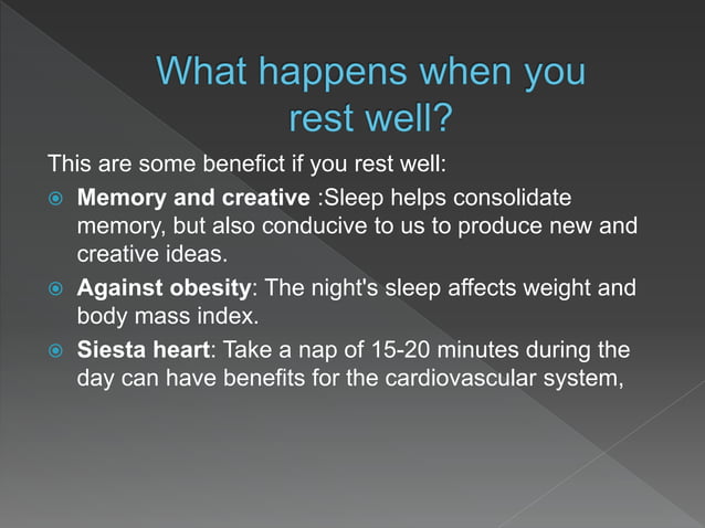 Rest | PPTX | Sleep Disorders | Diseases and Conditions