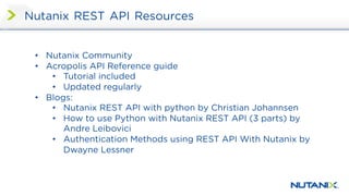 REST API Overview with Nutanix | PPT