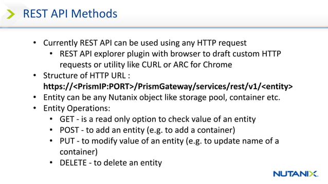 REST API Overview with Nutanix | PPT