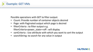 REST API Overview with Nutanix | PPT