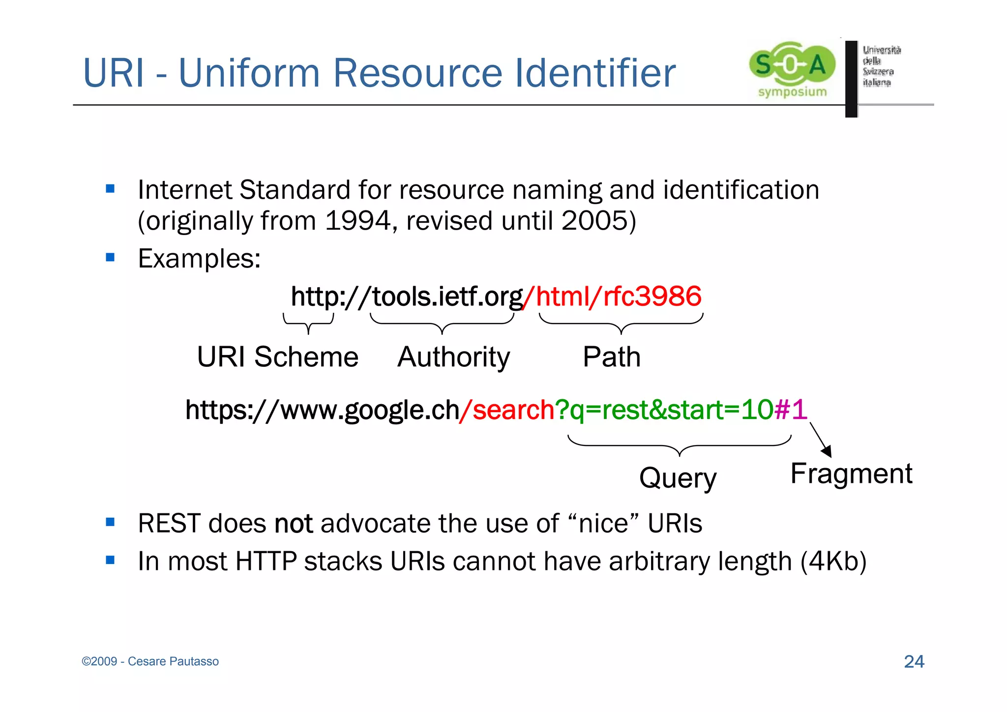 Some REST Design Patterns (and Anti-Patterns) - SOA Symposium 2009 | PDF