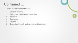 Rest & RESTful WebServices | PPT