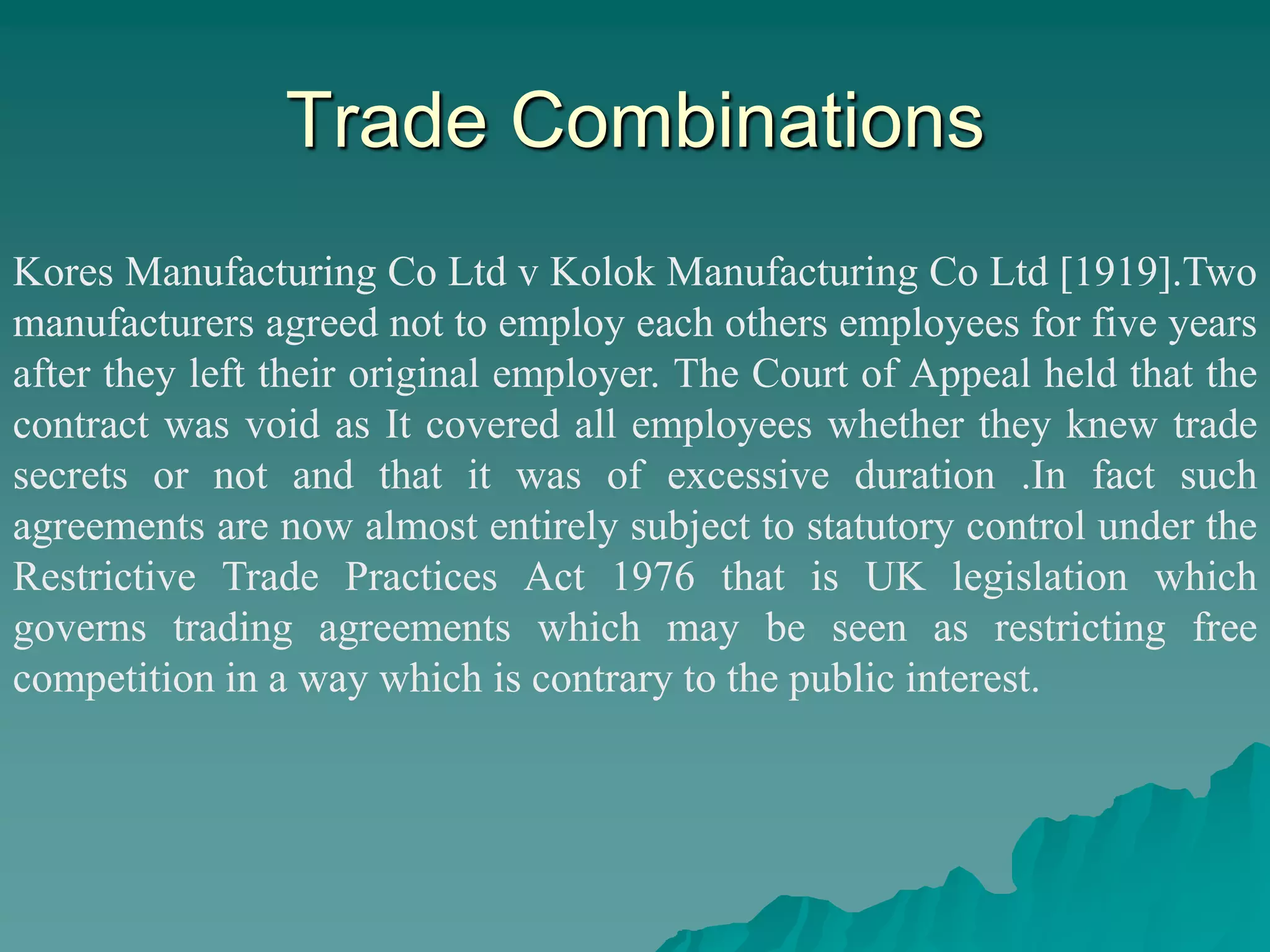 Restraint of trade - Law | PPTX