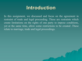 Restraint of trade - Law | PPTX
