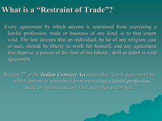 Restraint of trade - Law | PPTX