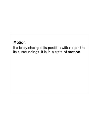 Rest and motion Basic concepts | PDF