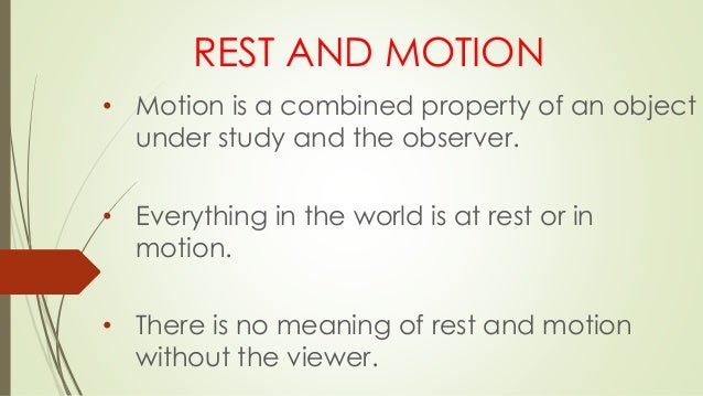 Rest and motion ppt