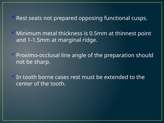 Rest and Rest Seat in Removable partial denture | PPTX