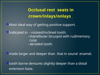 Rest and Rest Seat in Removable partial denture | PPTX