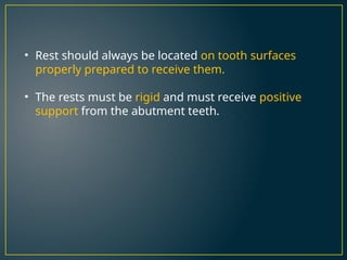 Rest and Rest Seat in Removable partial denture | PPTX