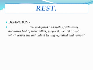 Rest and sleep | PPTX | Sleep Disorders | Diseases and Conditions