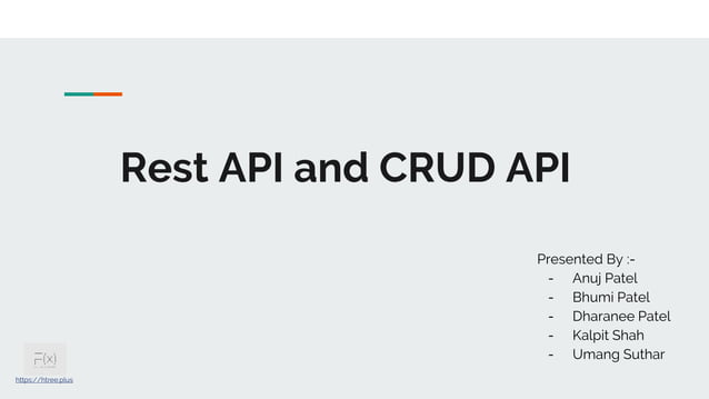 Rest api and-crud-api | PPTX