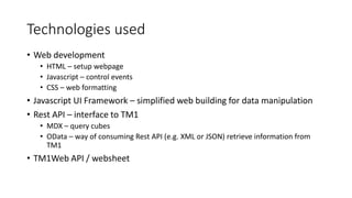 Building Applications with Rest API and TM1Web - Ambrus Vancso | PPT