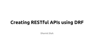 Rest apis with DRF | PPT