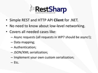 REST API for your WP7 App | PPT
