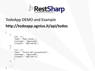 REST API for your WP7 App | PPT