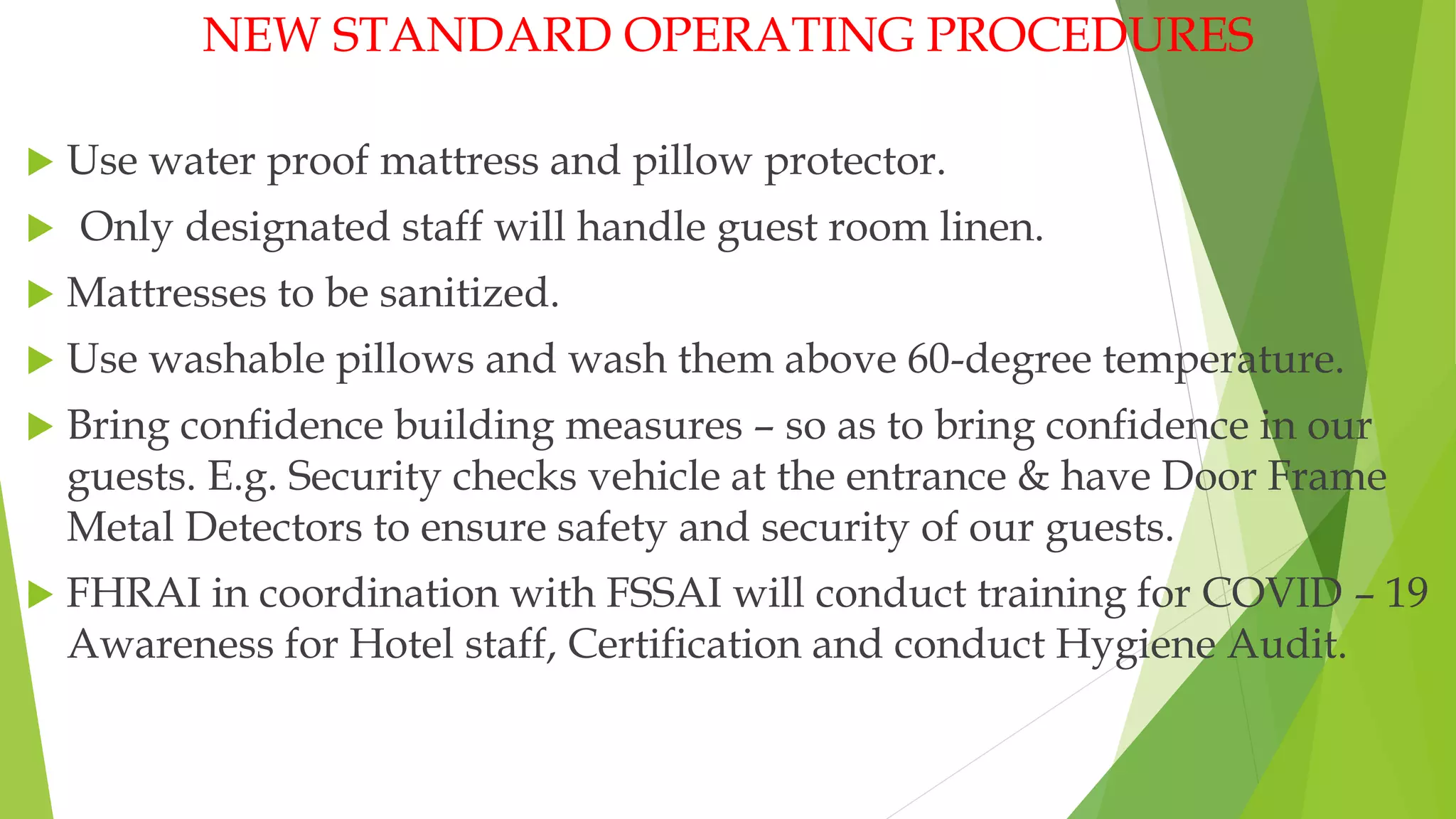 Restarting hotel operations with New Standard Operating Procedures | PPTX