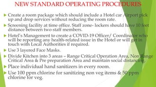 Restarting hotel operations with New Standard Operating Procedures | PPTX