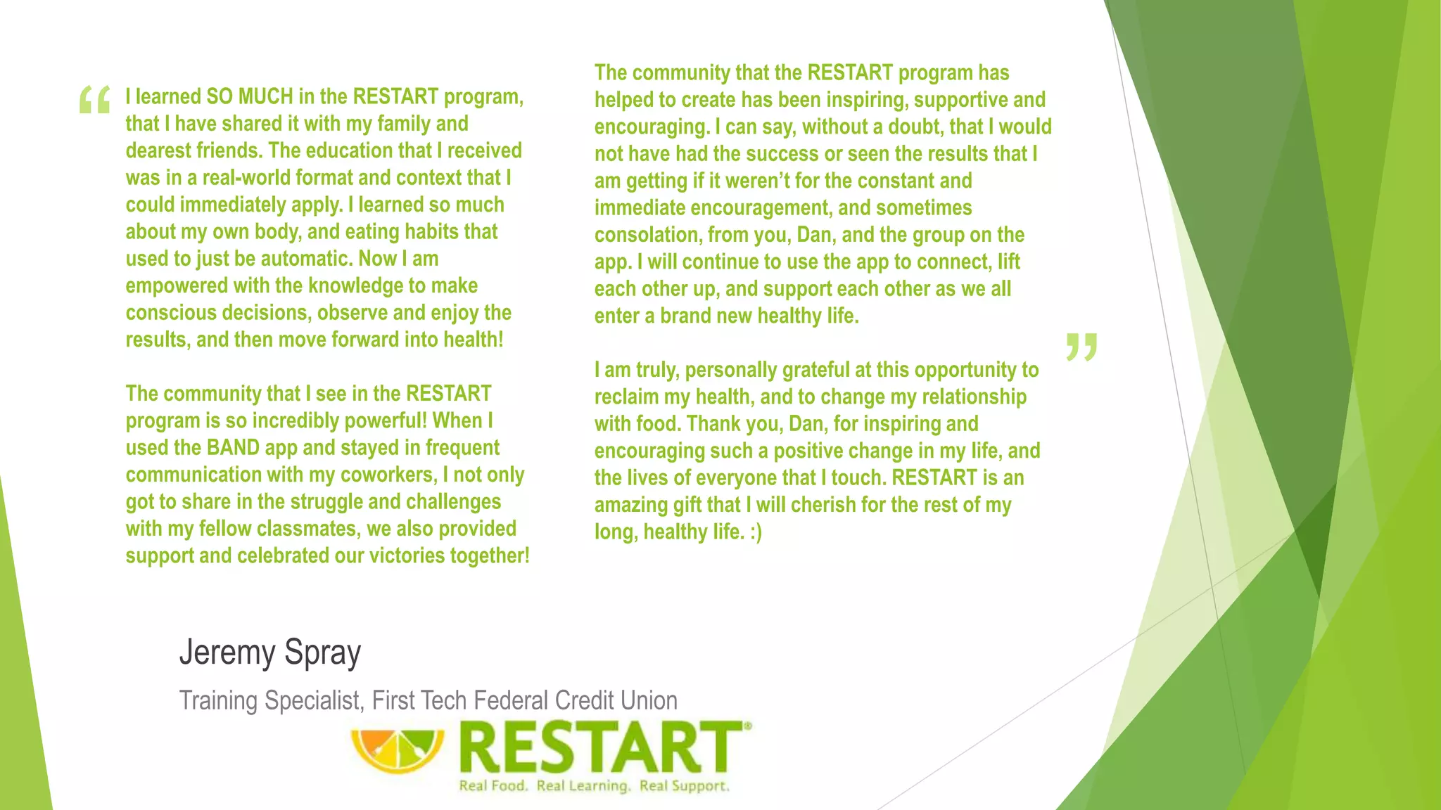Restart Testimonials | PPTX