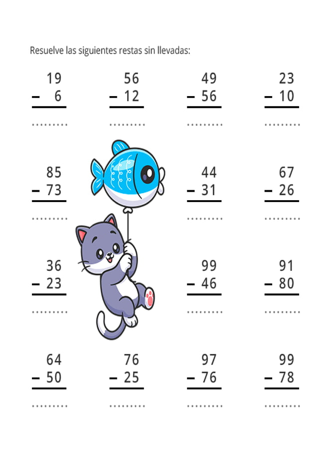 Restas para primer grado de primaria..... | PDF
