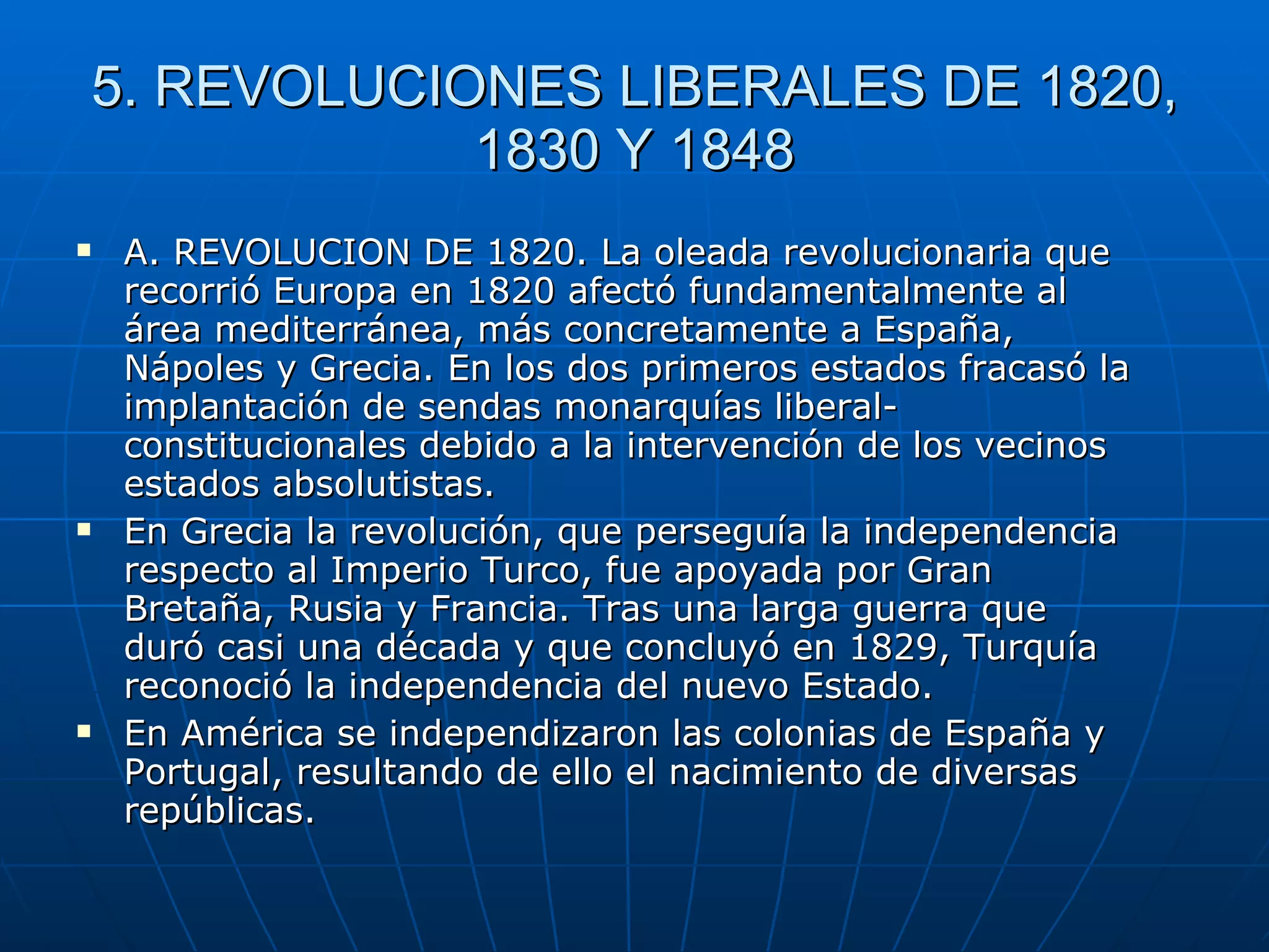 Restauración y revoluciones liberales inmc | PPT
