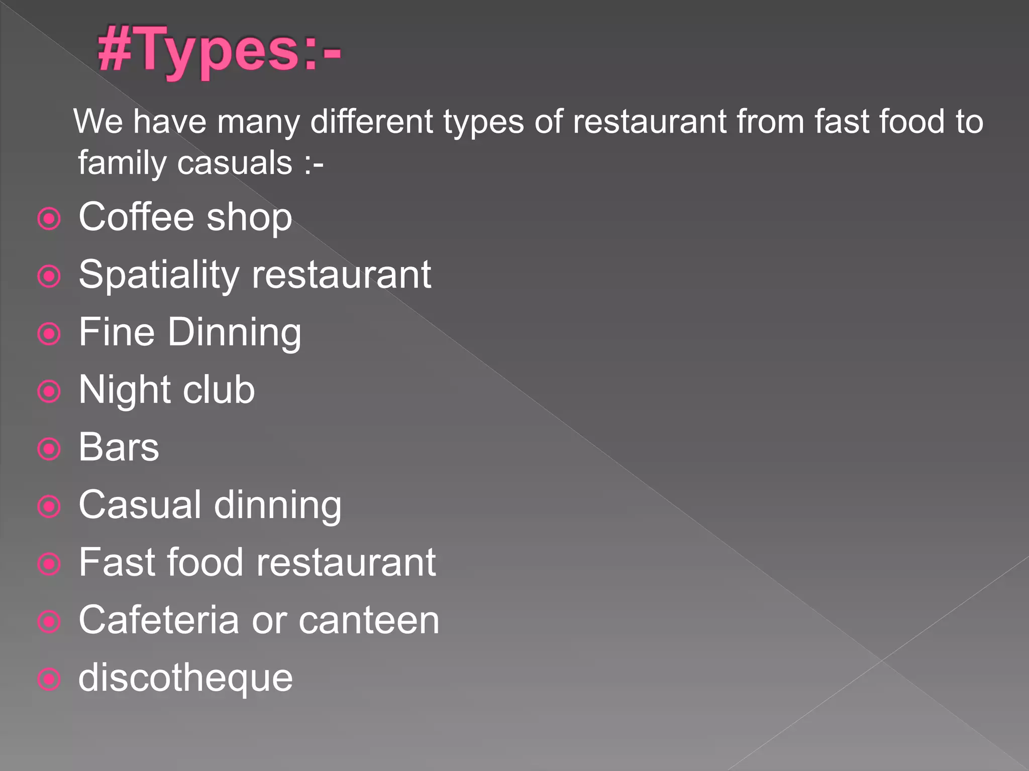 INTRODUCTION TO RESTAURANT | PPTX