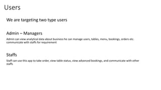Restaurant Management Wireframes | PPTX