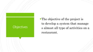 Restaurant management system | PPTX