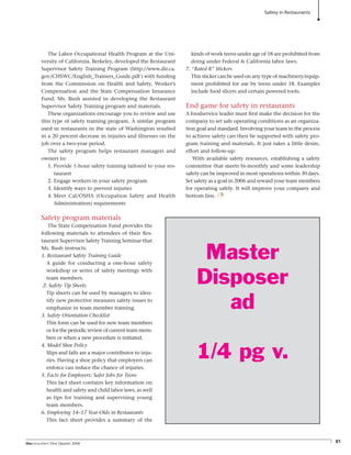 Safety In Restaurants by William H. Bender, FCSI | PDF