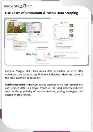 Restaurant and Menu Data Scraping from Zomato, Swiggy & Uber Eats | PDF