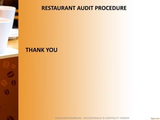Restaurant Audit Procedure | PDF