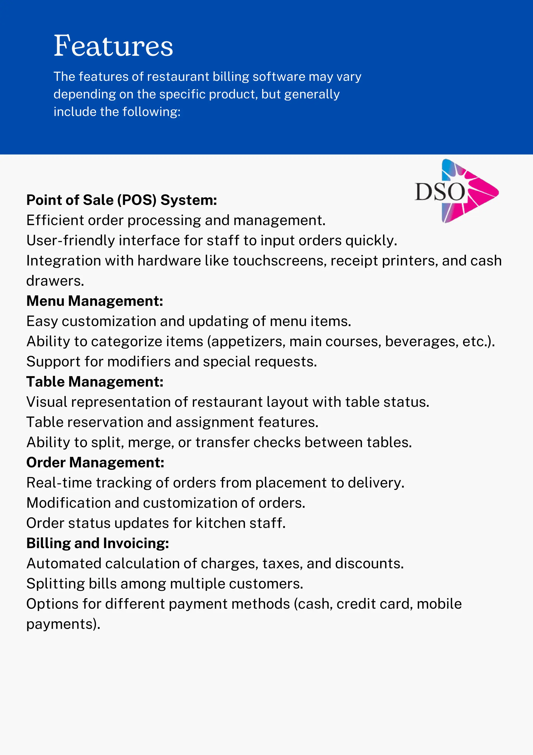 Restaurant Billing Software - DSO Software (1).pdf | Technology & Computing
