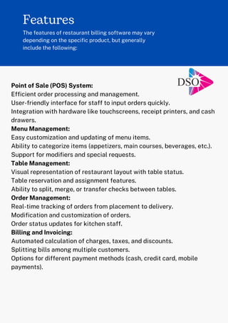 Restaurant Billing Software - DSO Software (1).pdf | Technology & Computing