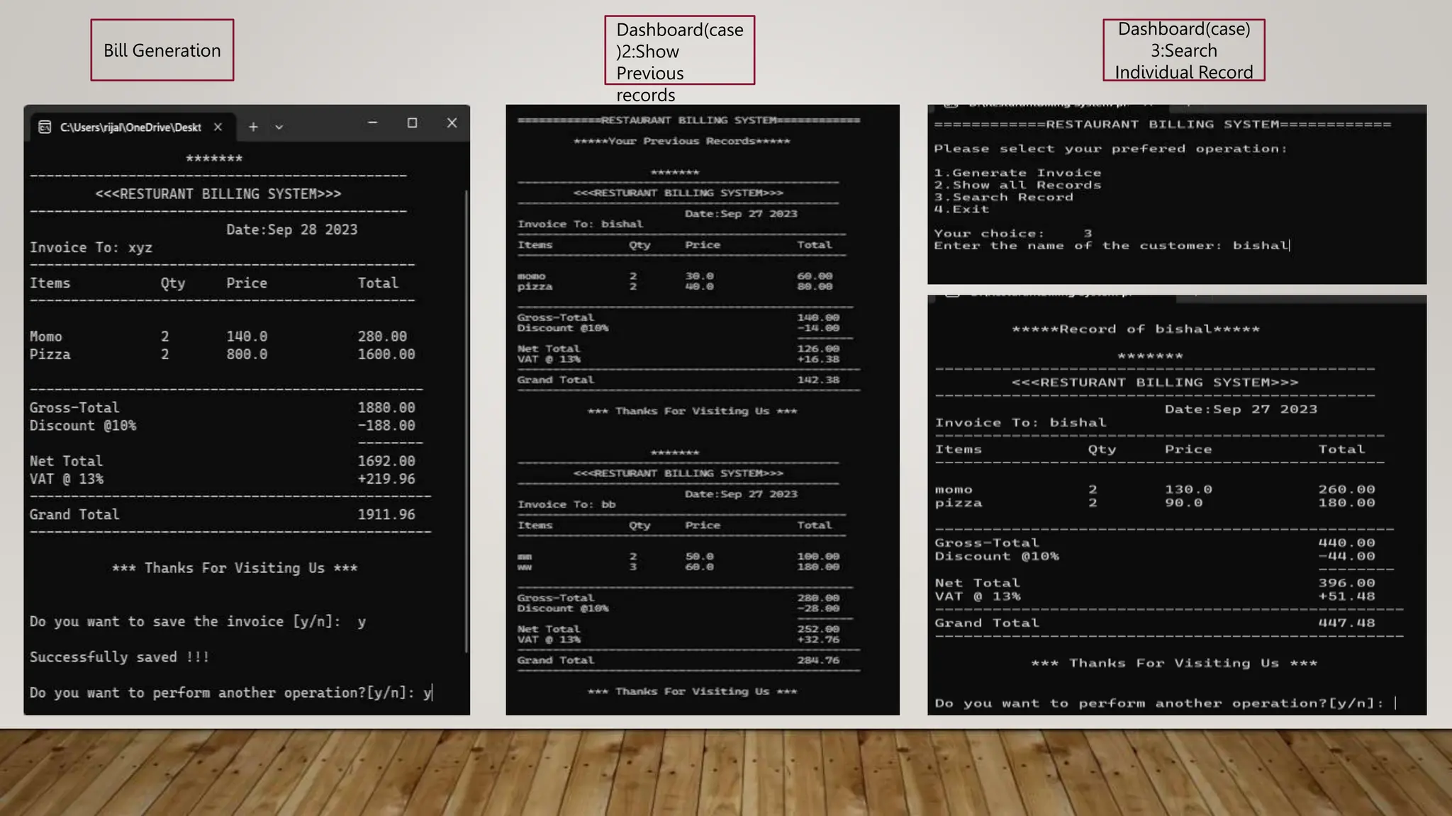 Restaurant billing system project C program .pptx