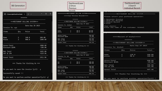 Restaurant billing system project C program .pptx