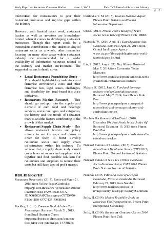 Phnom Penh's Restaurant Consumer Study Report 2015_Full Report | PDF