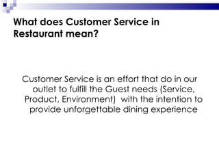 Restaurant customer service | PPT