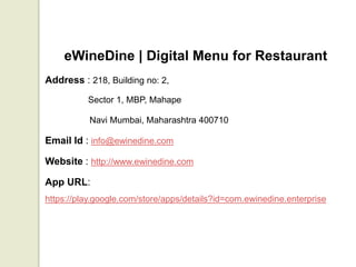 Restaurant Digital Menu | PPTX