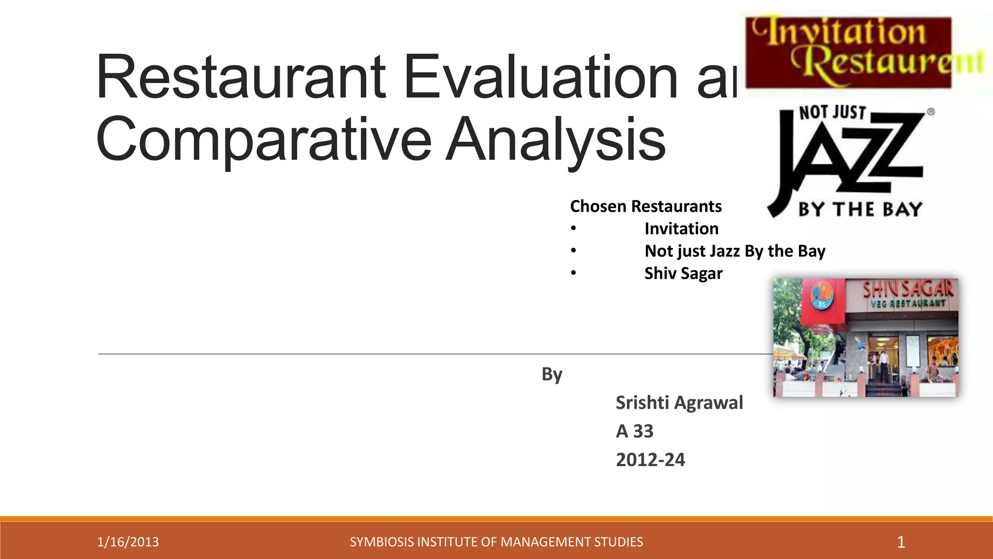 Restaurant evaluation and comparative analysis srishti agrawal | PPTX ...