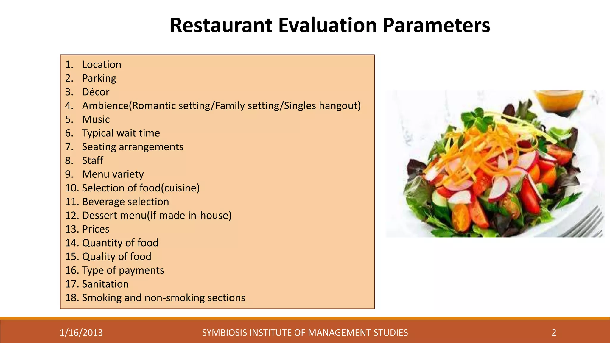 Restaurant evaluation and comparative analysis srishti agrawal | PPTX