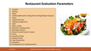Restaurant evaluation and comparative analysis srishti agrawal | PPTX ...