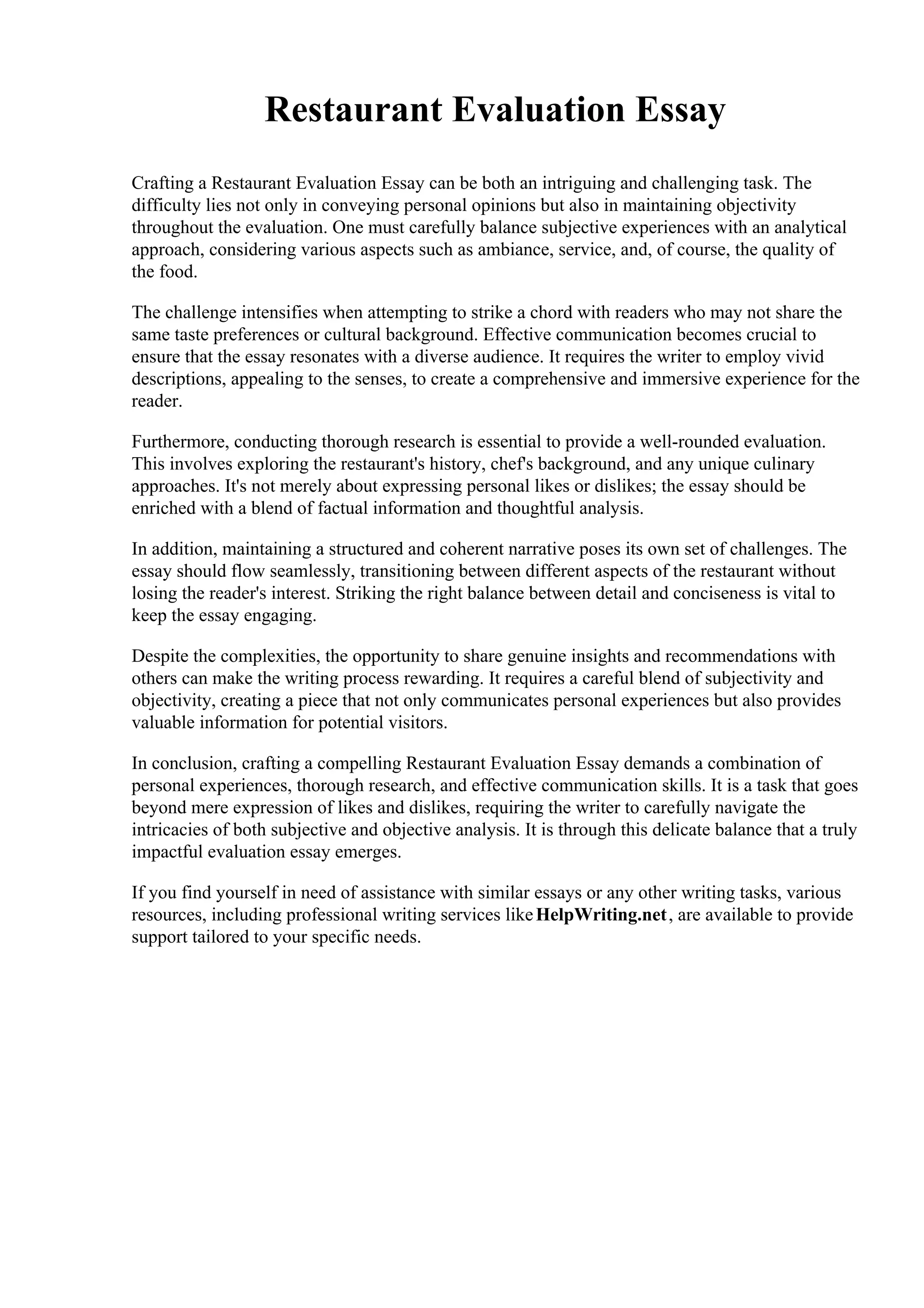 Restaurant Evaluation Essay.pdf