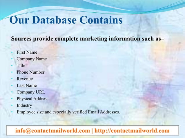 Restaurant industry email database | PPTX | Email | Internet