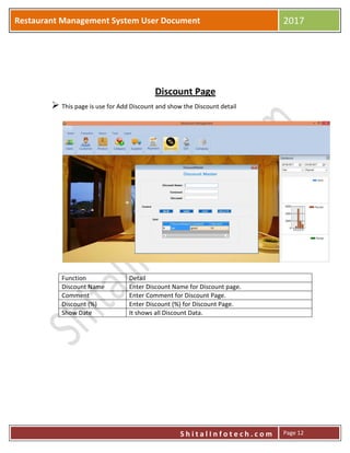 Restaurant management software user manual by shital infotech | PDF