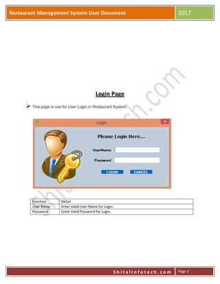 Restaurant management software user manual by shital infotech | PDF