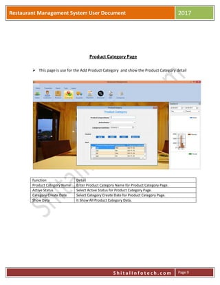 Restaurant management software user manual by shital infotech | PDF