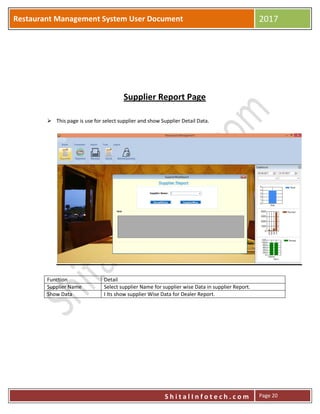 Restaurant management software user manual by shital infotech | PDF