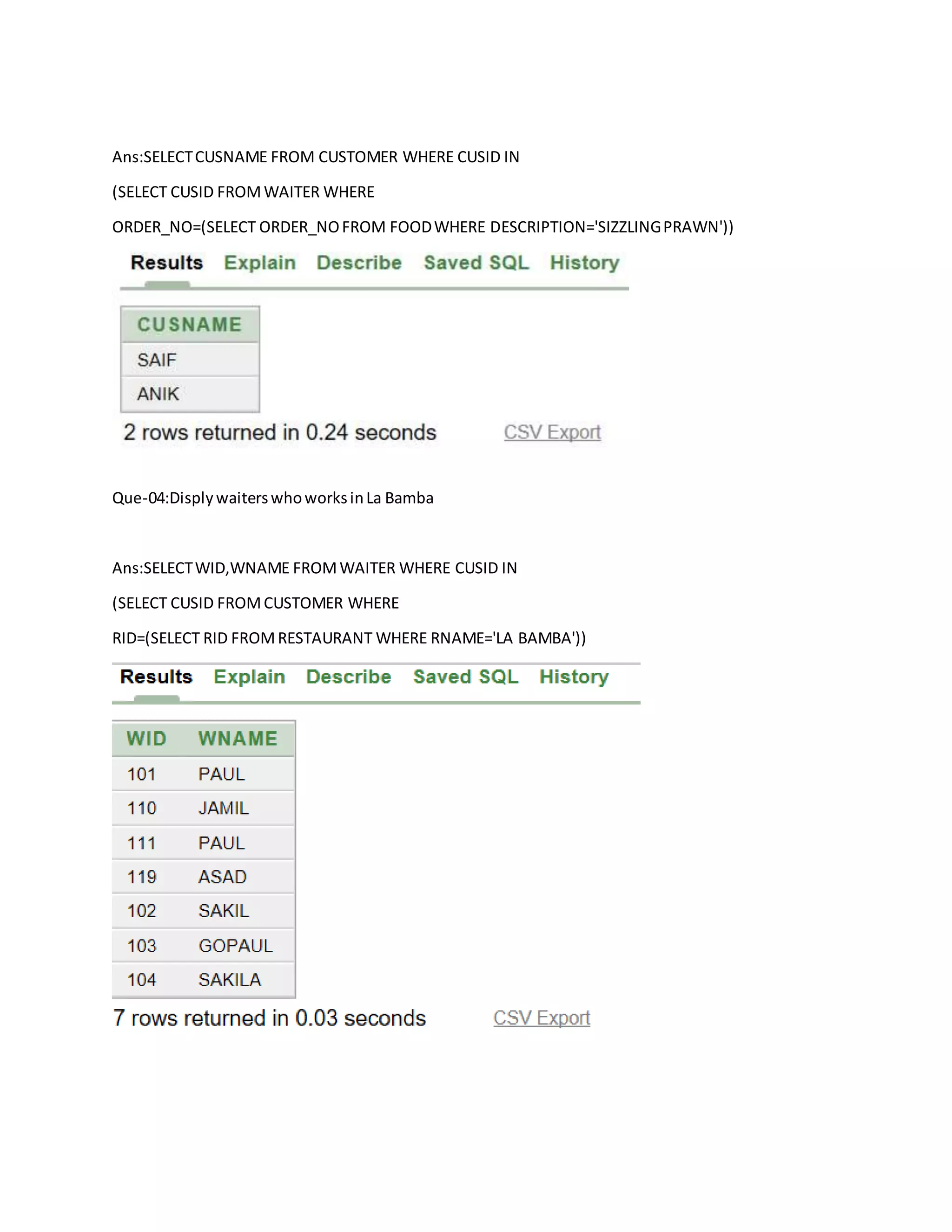 Restaurant Management System Database Project Oracle Pdf